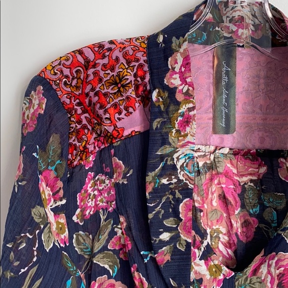 Aratta | Tops | Aratta Diana Floral Tie Neck Blouse | Poshmark